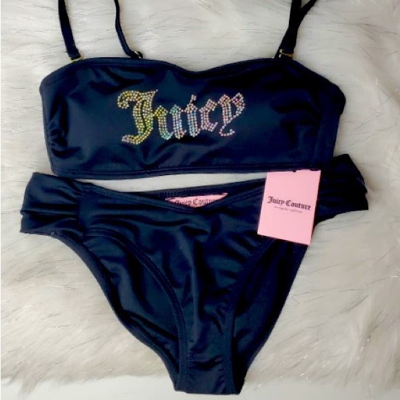 Juicy Couture | Swim | Juicy Couture Navy Bikini With Colorful Logo ...